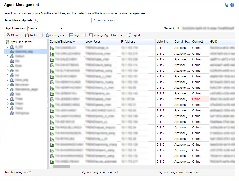 The Apex One Agent Tree | Trend Micro Service Central